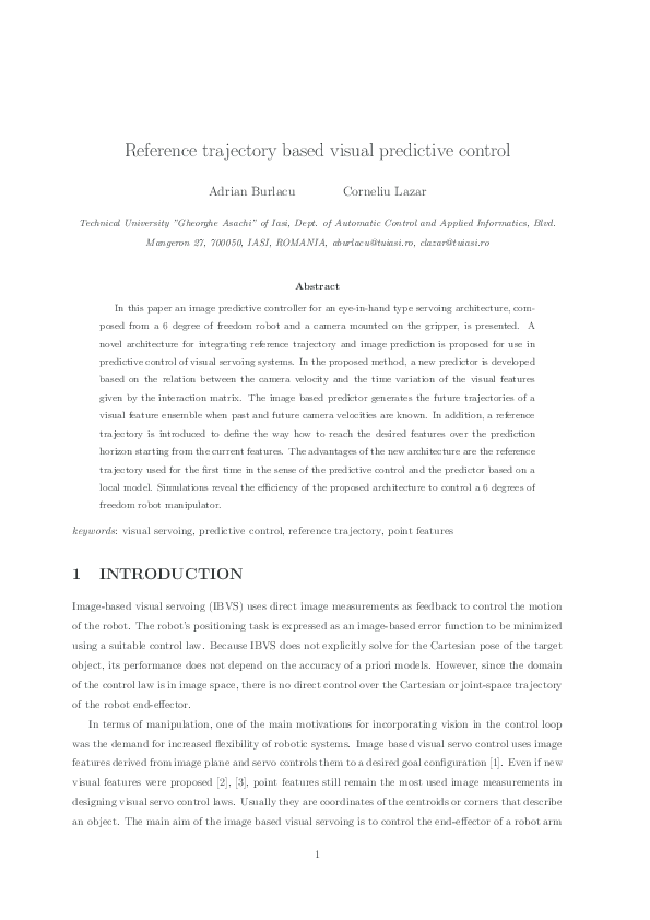 (PDF) Reference Trajectory-Based Visual Predictive Control