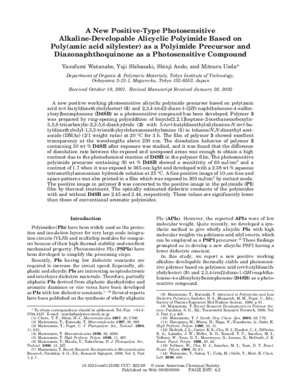(PDF) A New Positive-Type Photosensitive Alkaline-Developable Alicyclic ...
