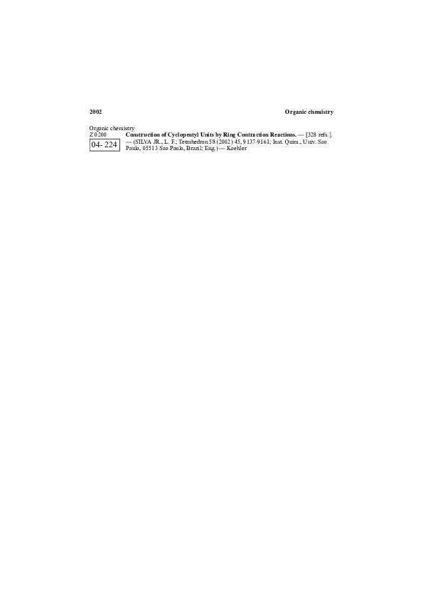(PDF) Construction of cyclopentyl units by ring contraction reactions