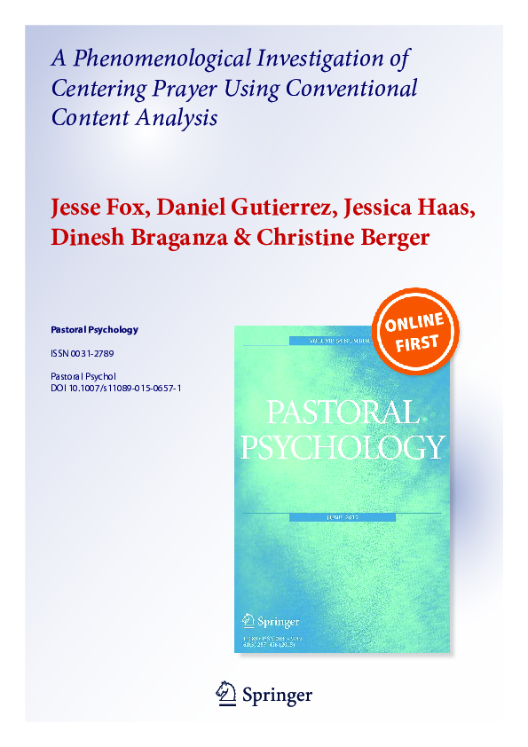 (PDF) A Phenomenological Investigation of Centering Prayer Using ...