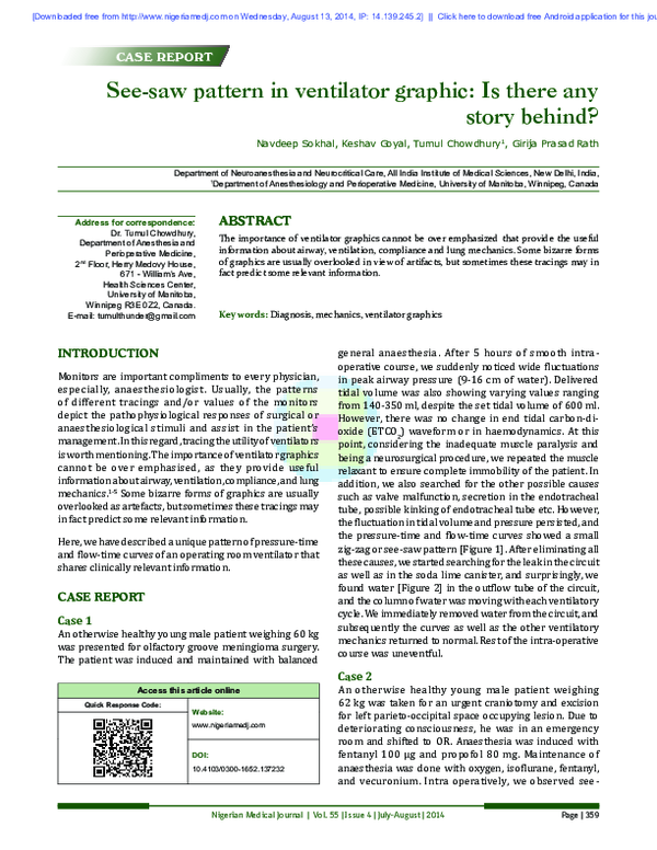 (PDF) See-saw pattern in ventilator graphic: Is there any story behind?