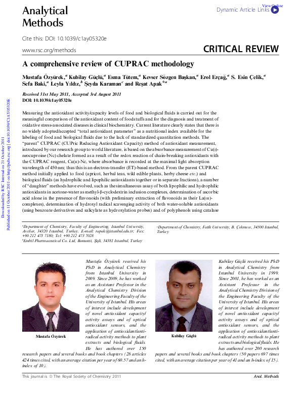 (PDF) A comprehensive review of CUPRAC methodology