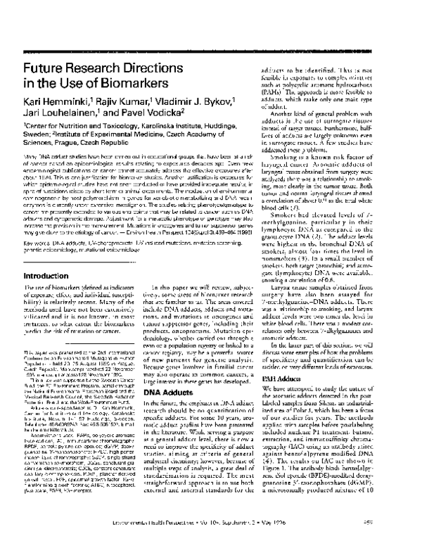Future research directions in the use of biomarkers