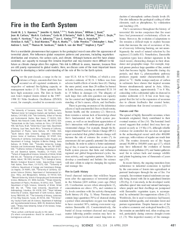 (PDF) Fire in the Earth System
