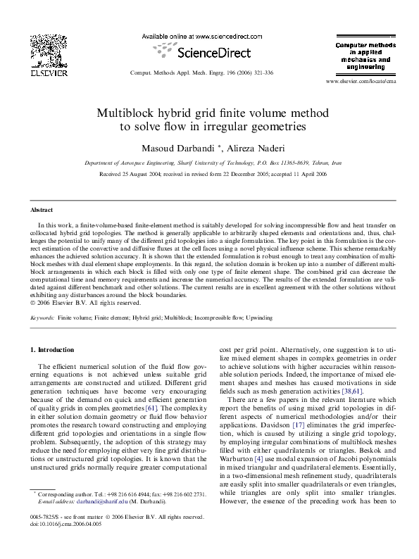 Pdf Multiblock Hybrid Grid Finite Volume Method To Solve Flow In Irregular Geometries