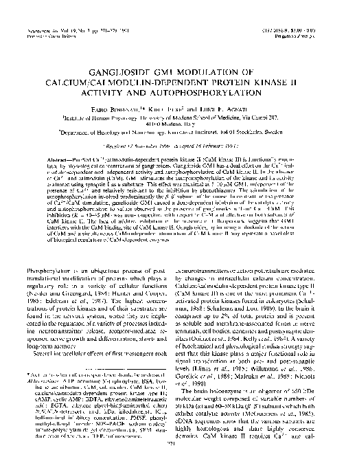 (PDF) Ganglioside GM1 modulation of calcium/calmodulin-dependent protein kinase II activity and ...