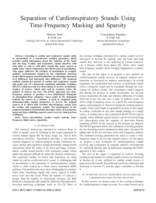 (PDF) Blind Separation of Speech Mixtures via Time-Frequency Masking | Ozgur Yilmaz - Academia.edu