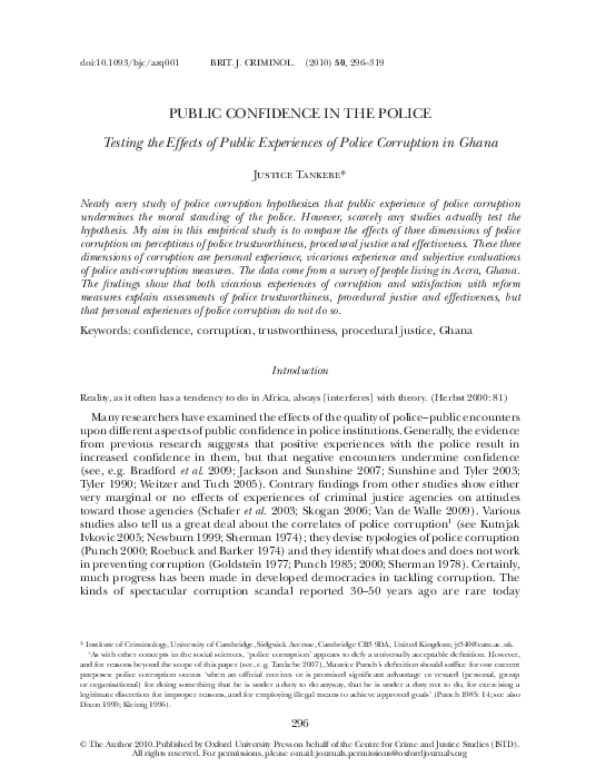 (PDF) Public Confidence in the Police