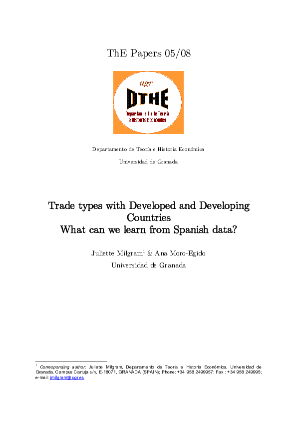 (PDF) Trade types with developed and developing countries what can we ...