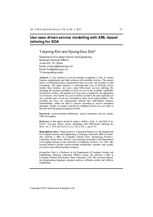 Pdf Use Case Driven Service Modelling With Xml Based Tailoring For Soa 6362