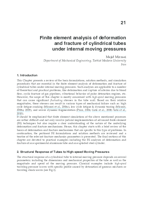 (PDF) Finite element analysis of deformation and fracture of an exploded gas cylinder