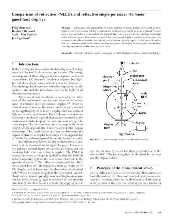 (PDF) Comparison of reflective PNLCDs and reflective single-polarizer ...