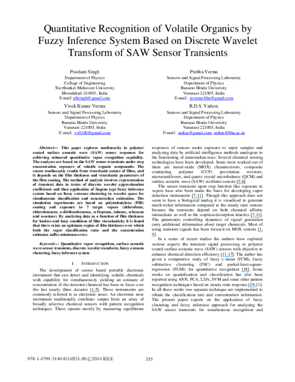(PDF) Quantitative recognition of volatile organics by fuzzy inference system based on discrete ...