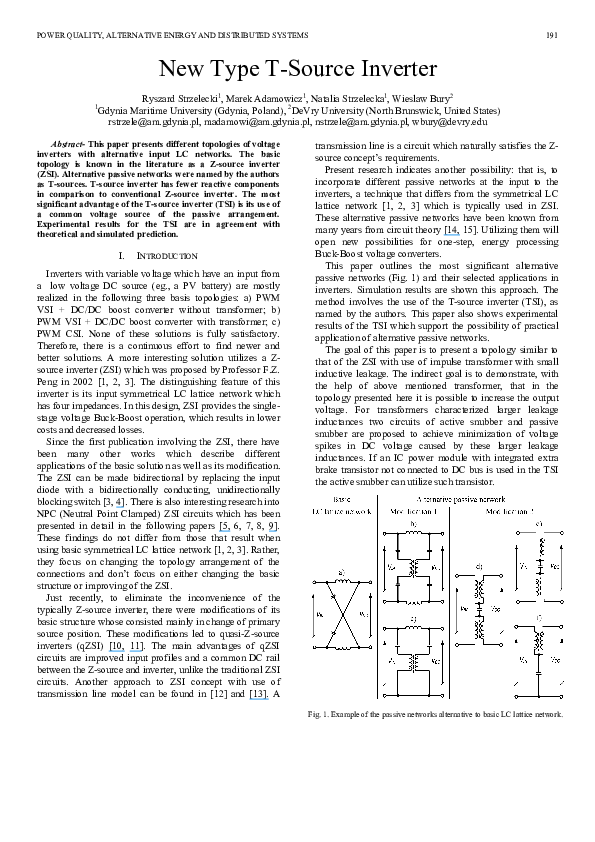 (PDF) New type T-Source inverter