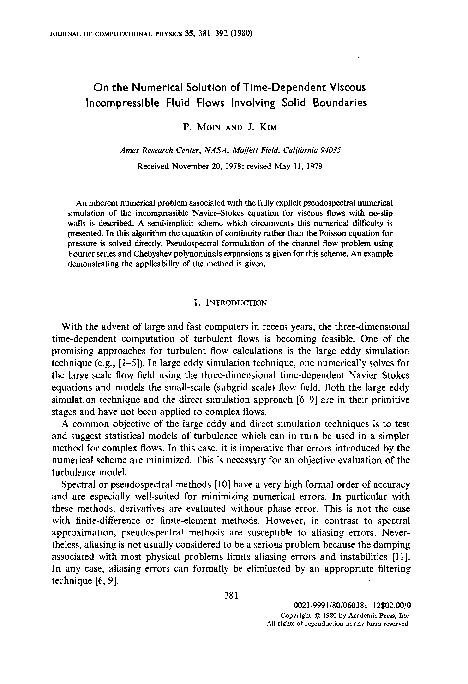 Pdf On The Numerical Solution Of Time Dependent Viscous Incompressible Fluid Flows Involving