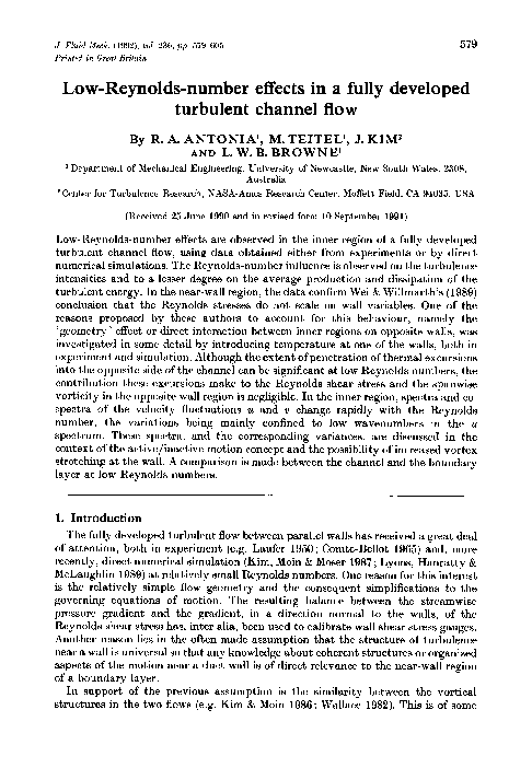 (PDF) Low-Reynolds-number effects in a fully developed turbulent channel flow
