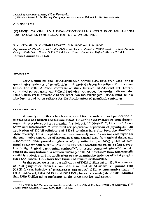 (PDF) DEAE-silica gel and DEAE-controlled porous glass as ion ...