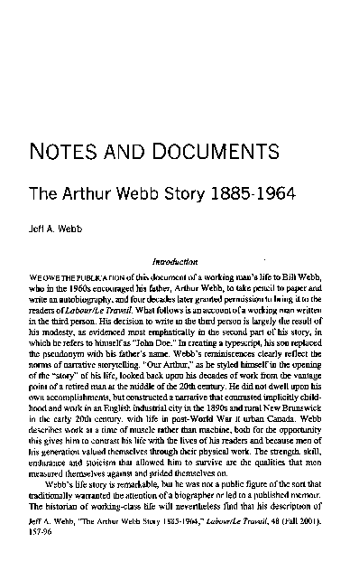 (PDF) The Arthur Webb Story 1885-1964