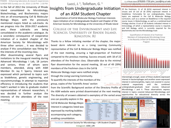 (PDF) Insights from Undergraduate Initiation of a ASM Student Chapter