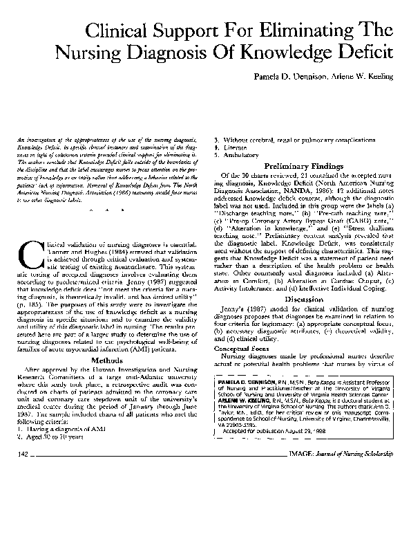 (PDF) Clinical Support For Eliminating The Nursing Diagnosis Of ...