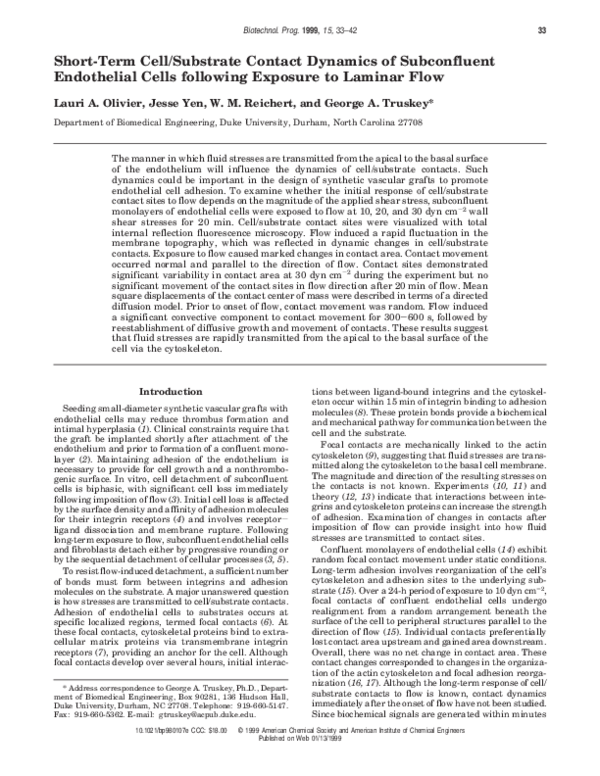 (PDF) Short-Term Cell/Substrate Contact Dynamics of Subconfluent ...