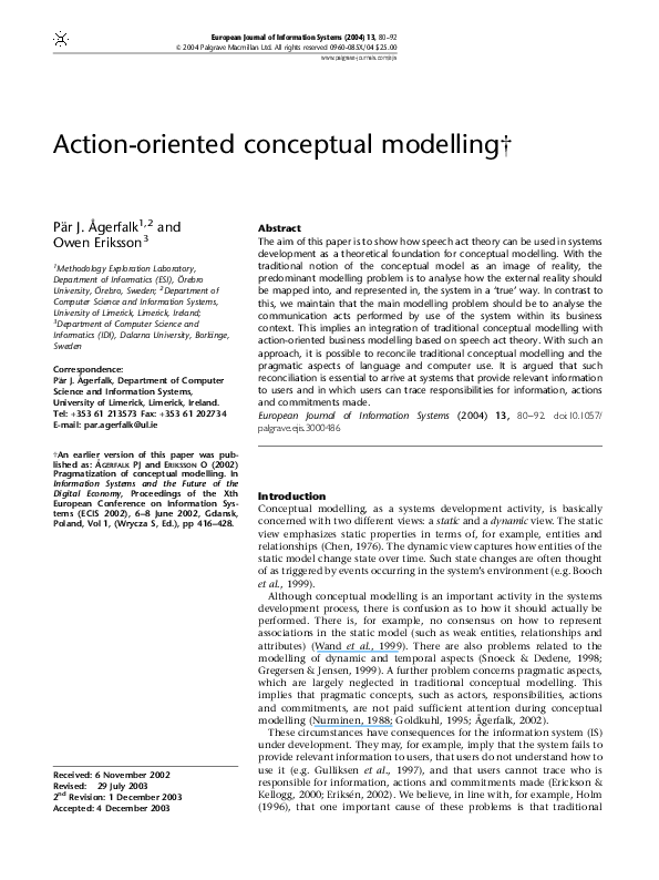 (PDF) Action-oriented conceptual modelling†