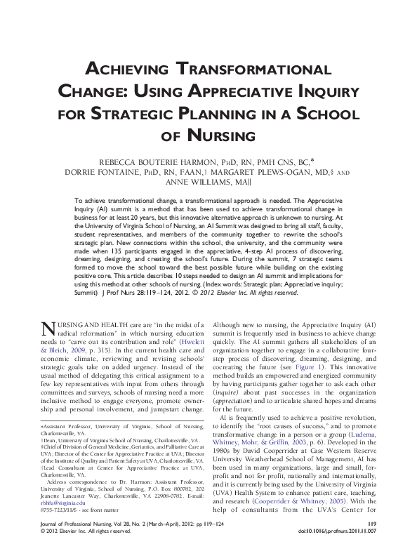 (PDF) A Faculty Created Strategic Plan for Excellence in Nursing ...
