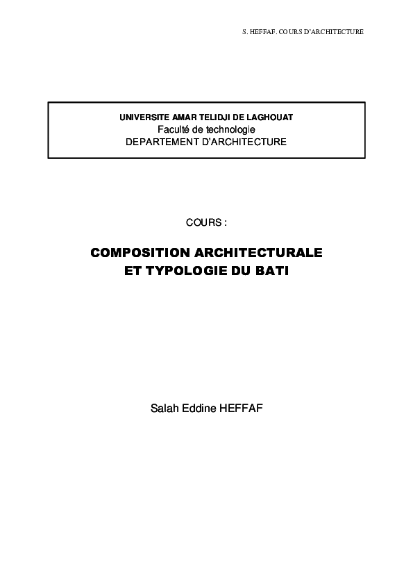 (PDF) Composition architecturale et typologie du bâti : 1. Organisme et type.