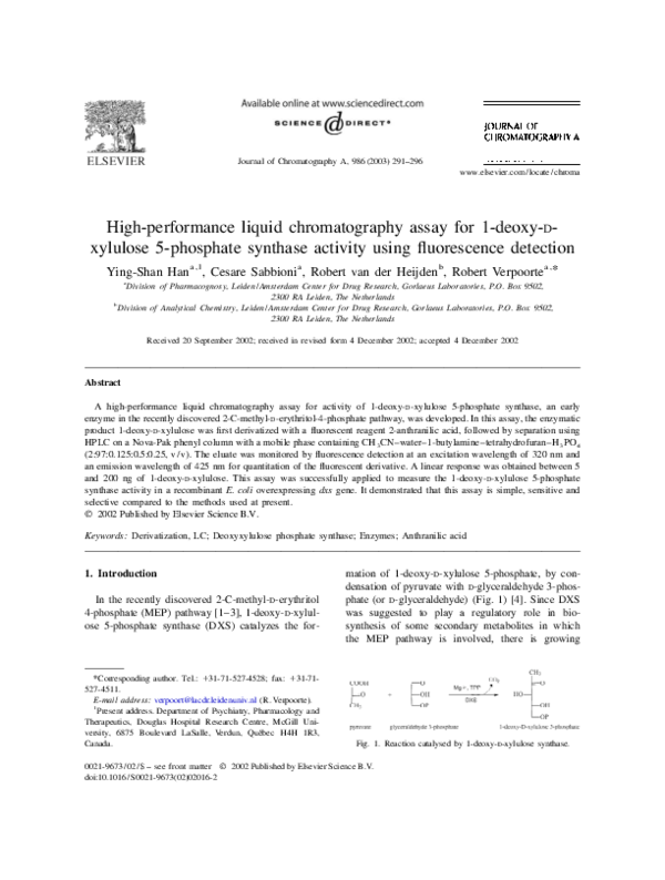 (PDF) High performance liquid chromatography assay method for simultaneous quantitation of ...
