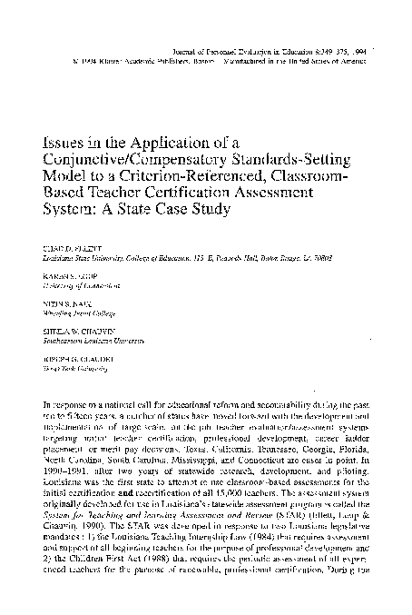 (PDF) Issues in the application of a conjunctive/compensatory standard-setting model to a ...