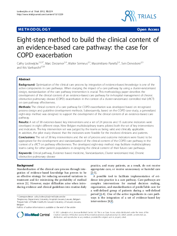 (PDF) Eight-step method to build the clinical content of an evidence ...