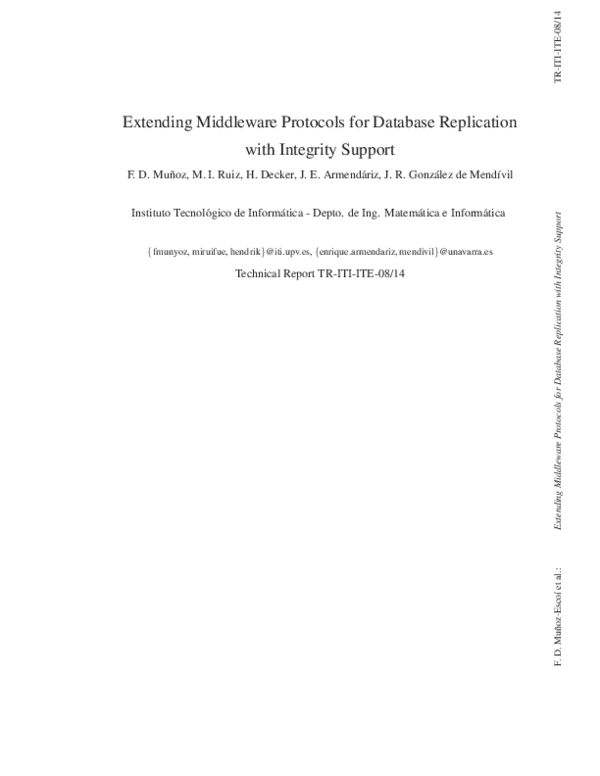 Pdf Extending Middleware Protocols For Database Replication With Integrity Support