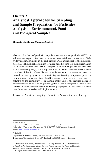 (PDF) Analytical approaches of environmental sampling and sample ...