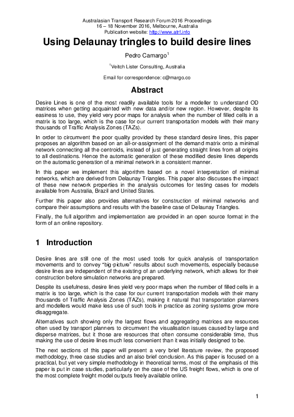 (PDF) Using Delaunay tringles to build desire lines