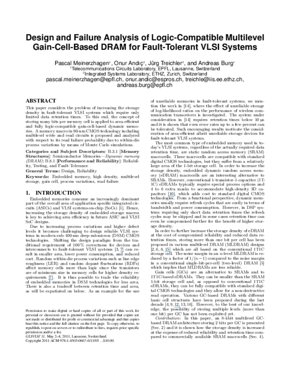 (PDF) Design and failure analysis of logic-compatible multilevel gain-cell-based dram for fault ...