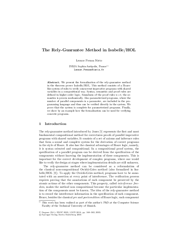 (PDF) The Rely-Guarantee Method in Isabelle/HOL