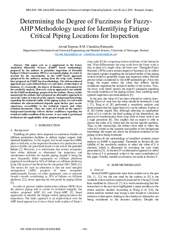 (PDF) Determining the Degree of Fuzziness for Fuzzy- AHP Methodology ...