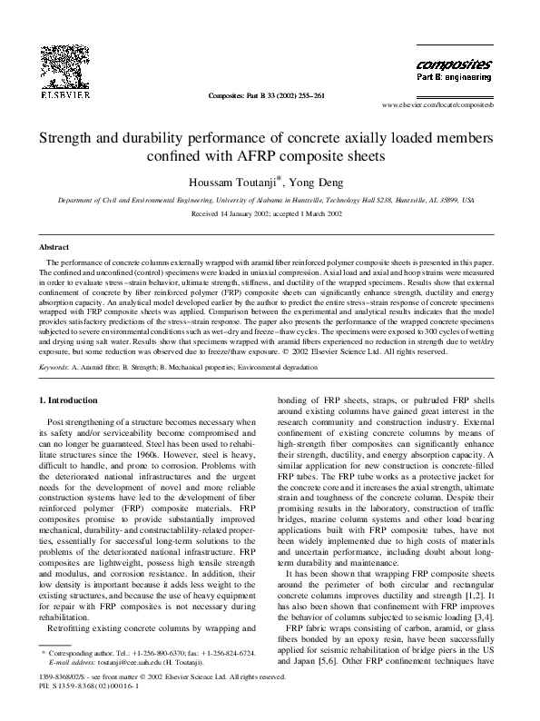 Strength and durability performance of concrete axially loaded members ...