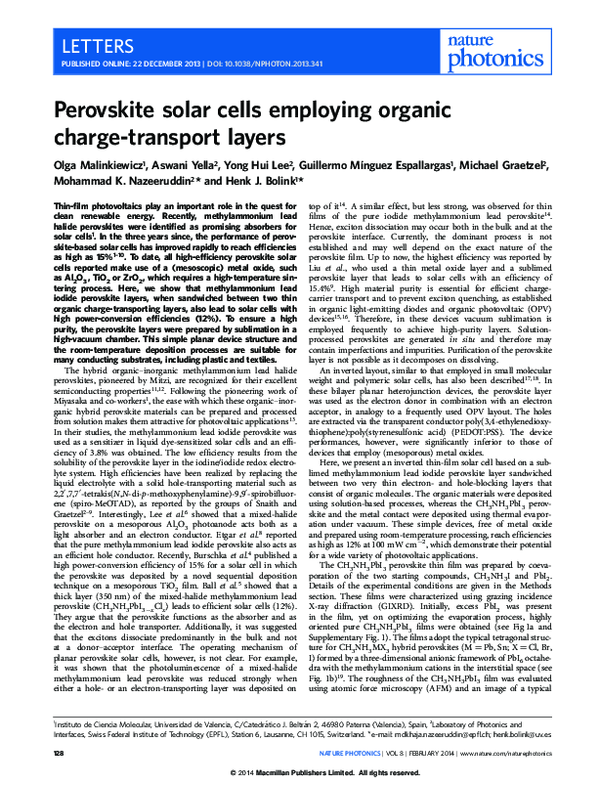(PDF) Flexible high efficiency perovskite solar cells