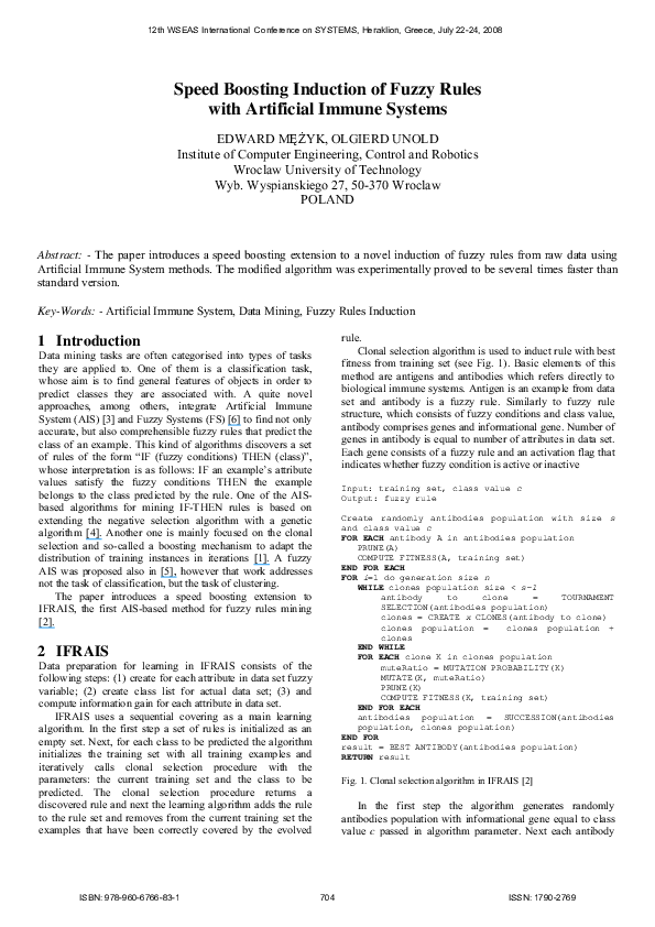 (PDF) Accuracy boosting induction of fuzzy rules with Artificial Immune Systems