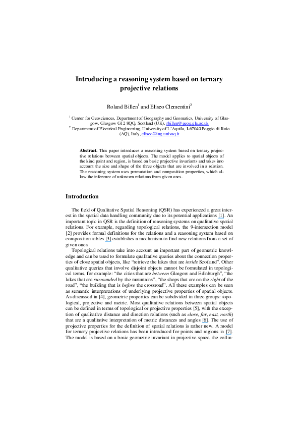 Pdf Introducing A Reasoning System Based On Ternary Projective Relations