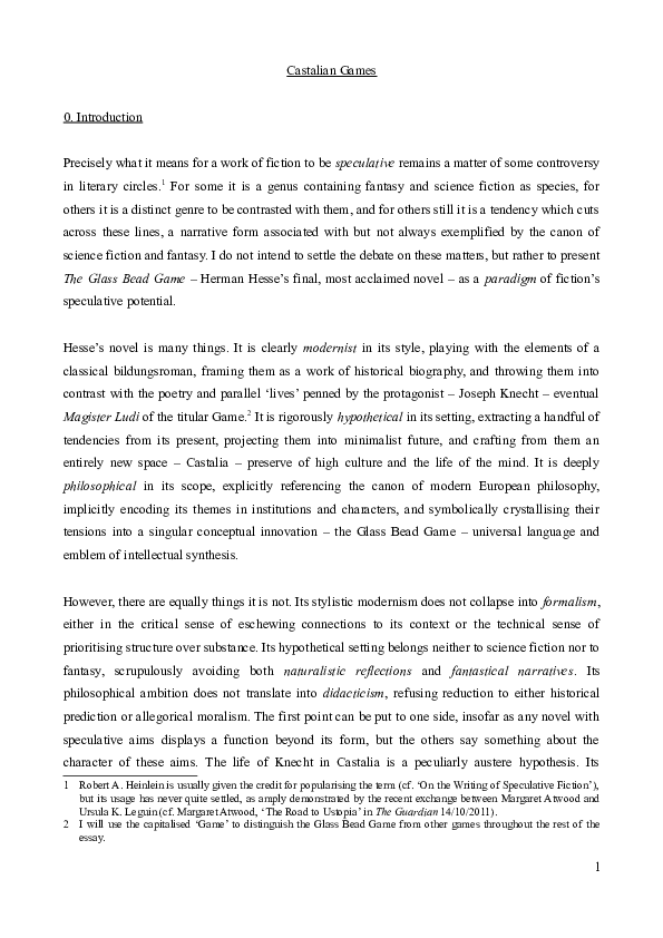 (PDF) Castalian Games (Incomplete Extended Draft) | Peter Wolfendale ...