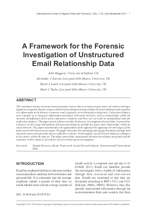 (PDF) A Framework for the Forensic Investigation of Unstructured Email ...