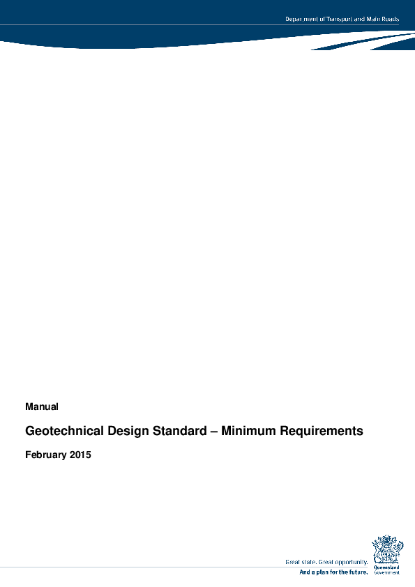 (PDF) Geotechnical Design Standard – Minimum Requirements