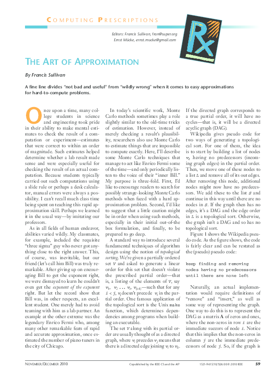 (PDF) The Art of Approximation
