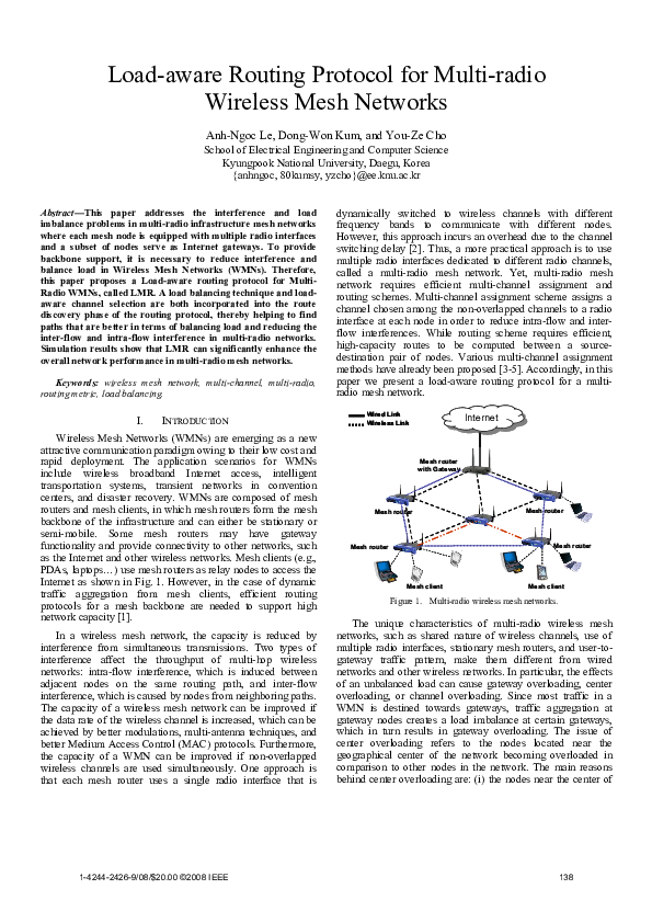 (PDF) Load-aware routing protocol for multi-radio wireless mesh networks