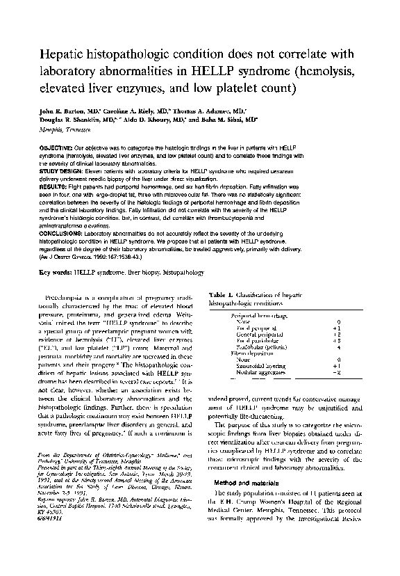 (PDF) Hepatic histopathologic condition does not correlate with ...