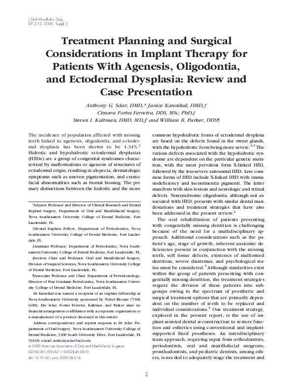 (PDF) Treatment planning and surgical considerations in implant therapy ...