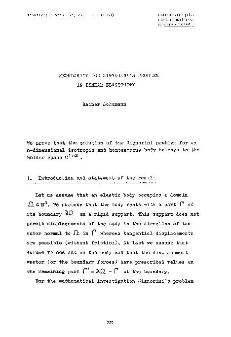(PDF) Regularity for Signorini's problem in linear elasticity