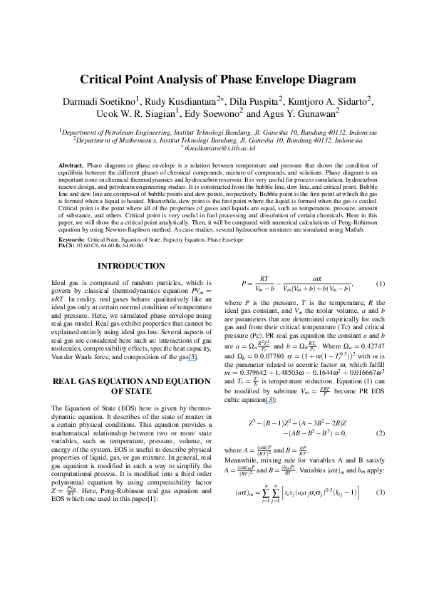 (PDF) Critical point analysis of phase envelope diagram